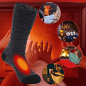 Monill Winter Thermal Socks, Unisex Winter Fur Lined Boot Thick Insulated Heated Socks For Cold Weather Extra-Warm Boot Socks Thick Insulated Heated Crew Socks for Cold Weather Mens Socks