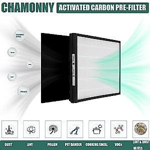 CHAMONNY IAF-H-100D Idylis D Replacement Filter Size D, Compatible with Idylis AC-2118, AC-2123, IAP-10-280 Air Purifier Devices, 2 H13 True HEPA Filters + 4 Activated Carbon Pre-filters