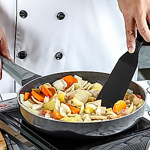 Silicone Thin Spatula Omelet Spatula Turner Long Crepe Spatula Heat Resistant Cooking Spatula Non Stick Pancake Spatula for Cooking Egg Burgers Pizza Pancake Steak Omelet Crepes (2, Red, Black)