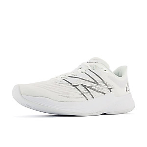New Balance Men's FuelCell Prism V2 Running Shoe, White/Dark Silver Metallic/Black Metallic, 11 Wide