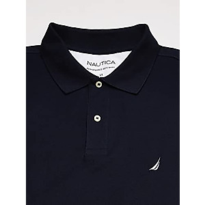 Nautica Men's Classic Fit Short Sleeve Solid Performance Deck Polo Shirt, Navy, 3XLT Tall