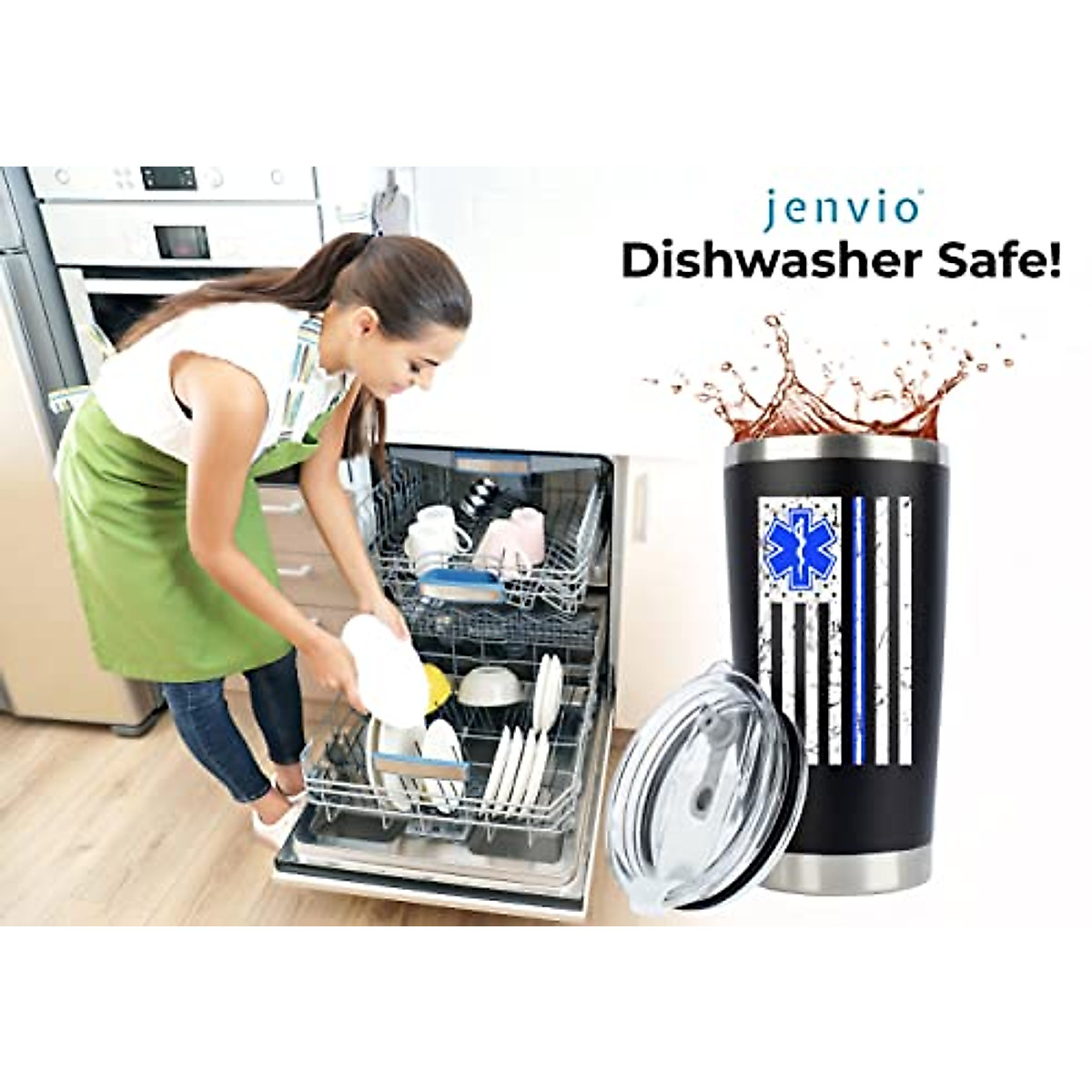 EMT Gifts Paramedic Mug | 20 Ounce Stainless Steel Travel Tumbler Cup w Lid and Straws | for Men Women Nurse EMS Ambulance Stuff