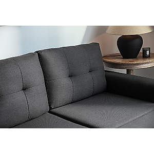 LINSY HOME Oversized Modular Sectional Couch, Rubik III 6 Seats with 4 Ottomans Convertible U Shaped Sectional Sleeper Sofa with Storage, All Covers Changeable Washable, Dark Grey