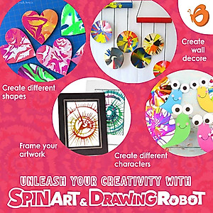 ButterflyEdufields 2in1 Spin Art Machine & Drawing Robot, DIY Spin & Paint Art Craft Kit,STEM Construction Activity Toys for Kids 6+ Years Boys Girls, Best Gift for Kids