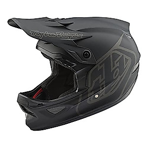 Troy Lee Designs D3 Fiberlite Helmet - Full Face Adult Bicycle Helmet Lightweight Fiberglass. Downhill, BMX Gravel MTB Bicycle Cycling Accessories - Men Women Youth Girls Boys - Mono Black, MD