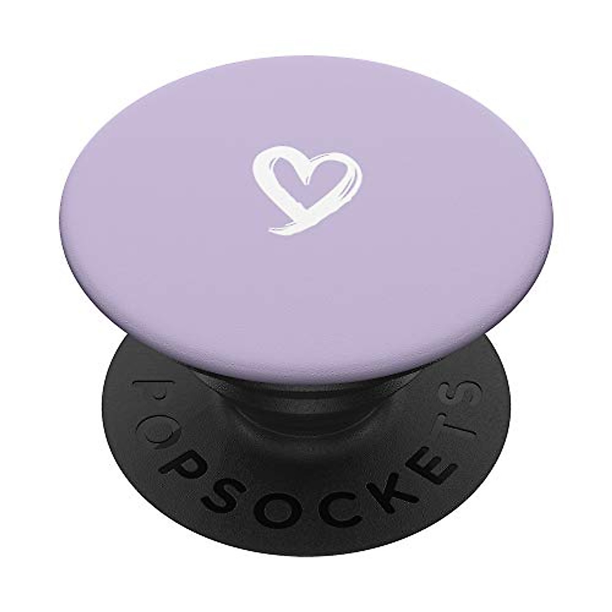 White Minimalist Heart Light Pastel Purple PopSockets Swappable PopGrip
