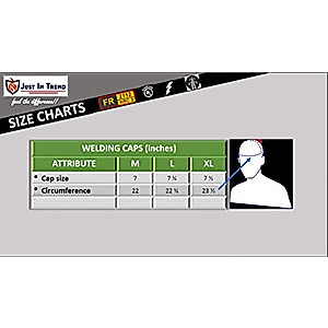 Flame Resistant FR Reversible Welding Cap - 100% Cotton - 7oz (Large - 7 1/4, Light Blue/Navy Blue)