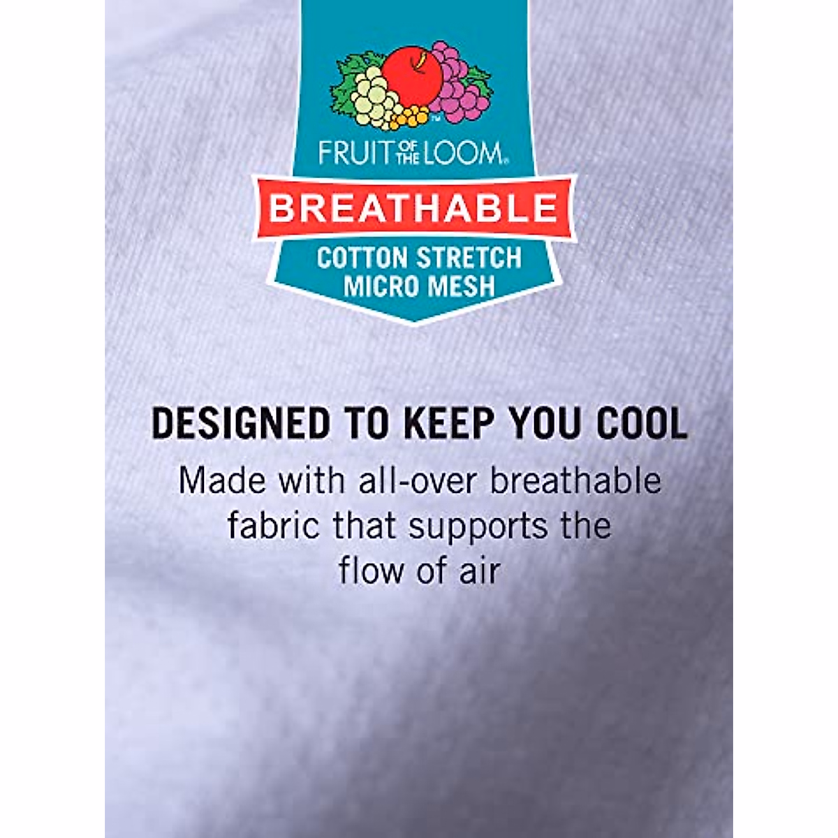 Fruit Of The Loom Mens Cooling Undershirts, Quick Dry & Moisture Wicking Underwear, White - Cotton Mesh, X-Large US