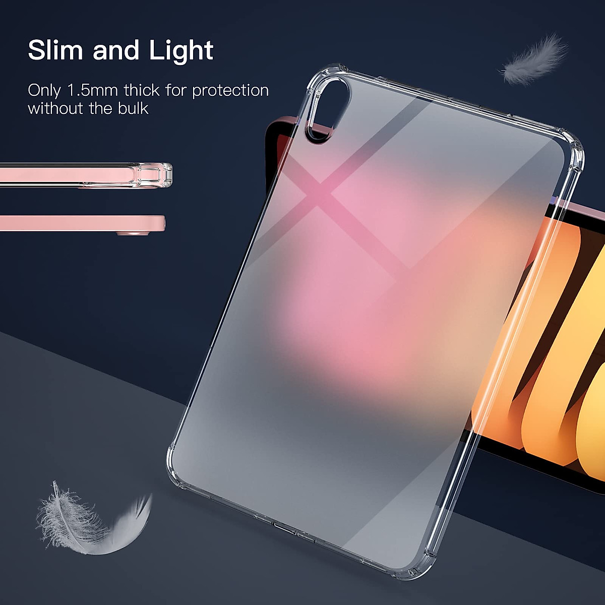Case Compatible with iPad Mini 6 (8.3 inch, 2021), Slim and Light, Matte Non-Slip,Yellowing Resistant, Hard Back, Soft Frame, Fully Supports Pencil 2, Case for Mini 6