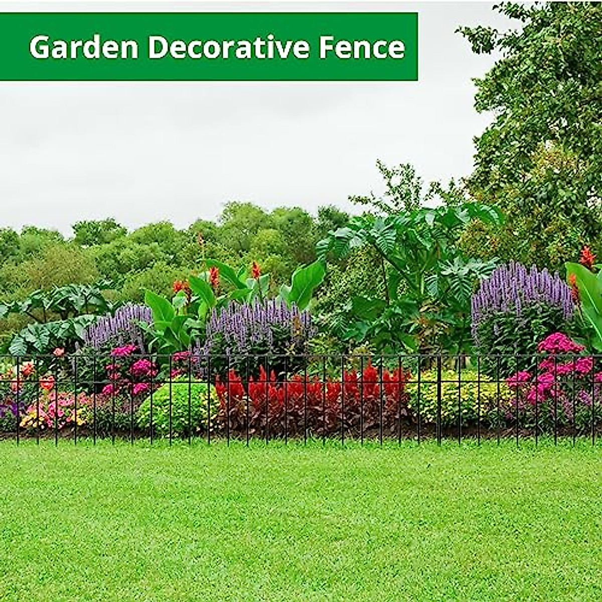 PioneerWorks 15-Pack Animal Guard Fence, 15in(H)*24in(L),Total 30FT,Easy Install, Pet and Wildlife Barriers, Garden Fencing,Metal Fence Panels with Ground Stakes for Outdoor Yard Protection