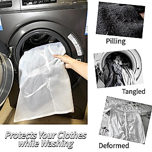 KOLONEEII 2 Pack Mesh Laundry Bag for Delicates 24 x 32 inch Durable Laundry Wash Bags Zippered Dirty Clothes Laundry Garment Bag for Lingeries, Sweaters, Travel, Blankets, Bedding