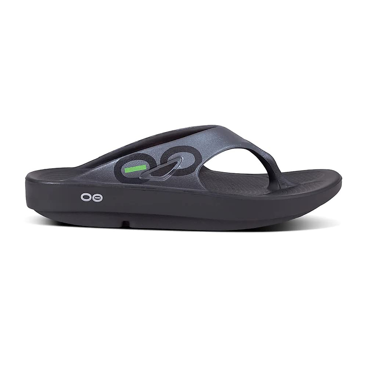 OOFOS Ooriginal Sport Sandal, Sport Graphite - Men’s Size 7, Women’s Size 9 - Lightweight Recovery Footwear - Reduces Stress on Feet, Joints & Back - Machine Washable - Hand-Painted Graphics