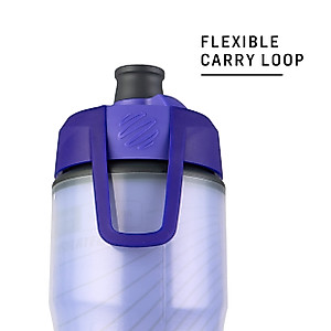 BlenderBottle Hydration Halex Insulated Squeeze Water Bottle with Straw, 24-Ounce, White