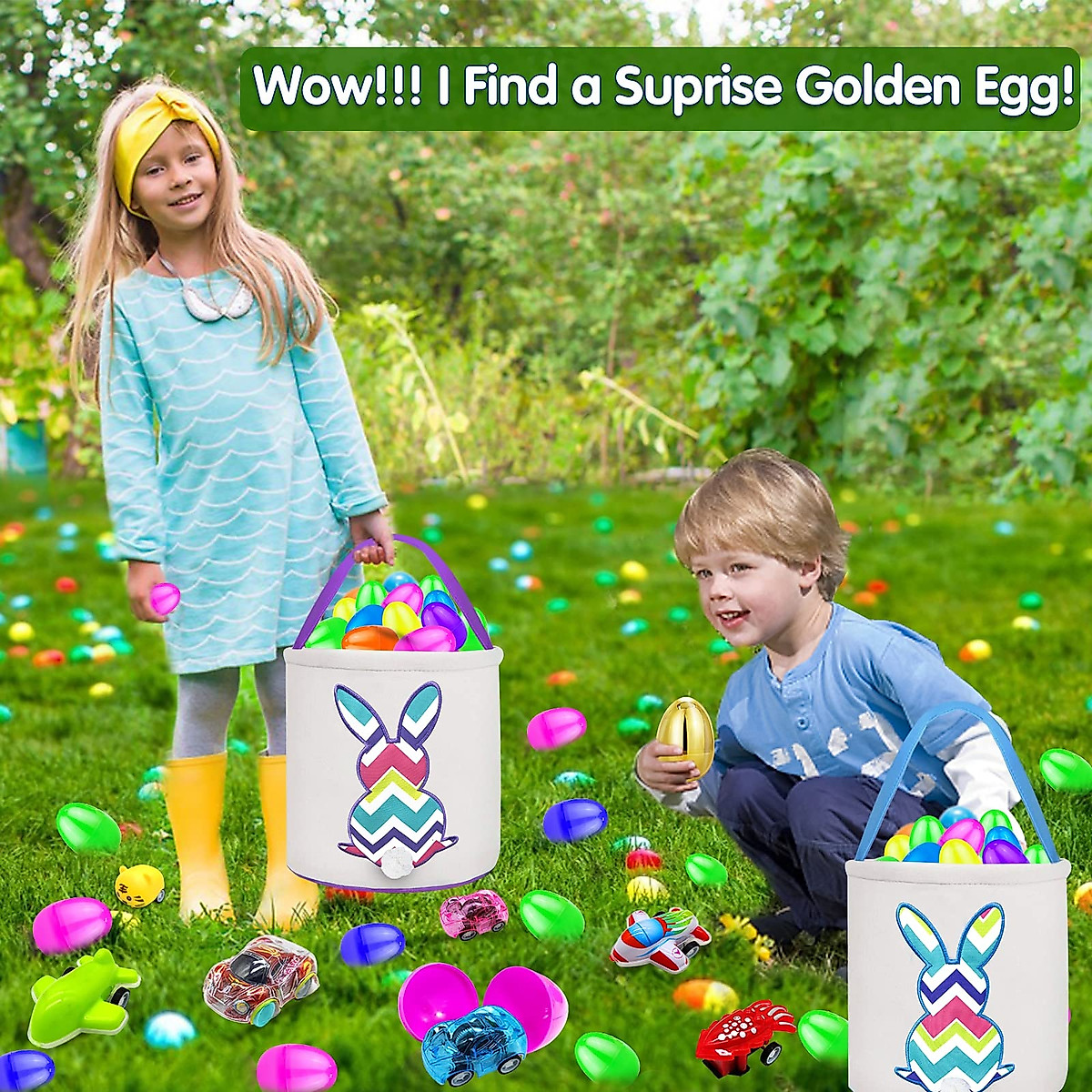 [ 1 Golden Egg ] 24 Pack Filled Easter Eggs with Pull Back Cars Toys Inside 24 Styles Vehicle Plastic Surprise Eggs for Kids Toddlers Easter Basket Stuffers Fillers Easter Eggs Hunt Party Favor Gift