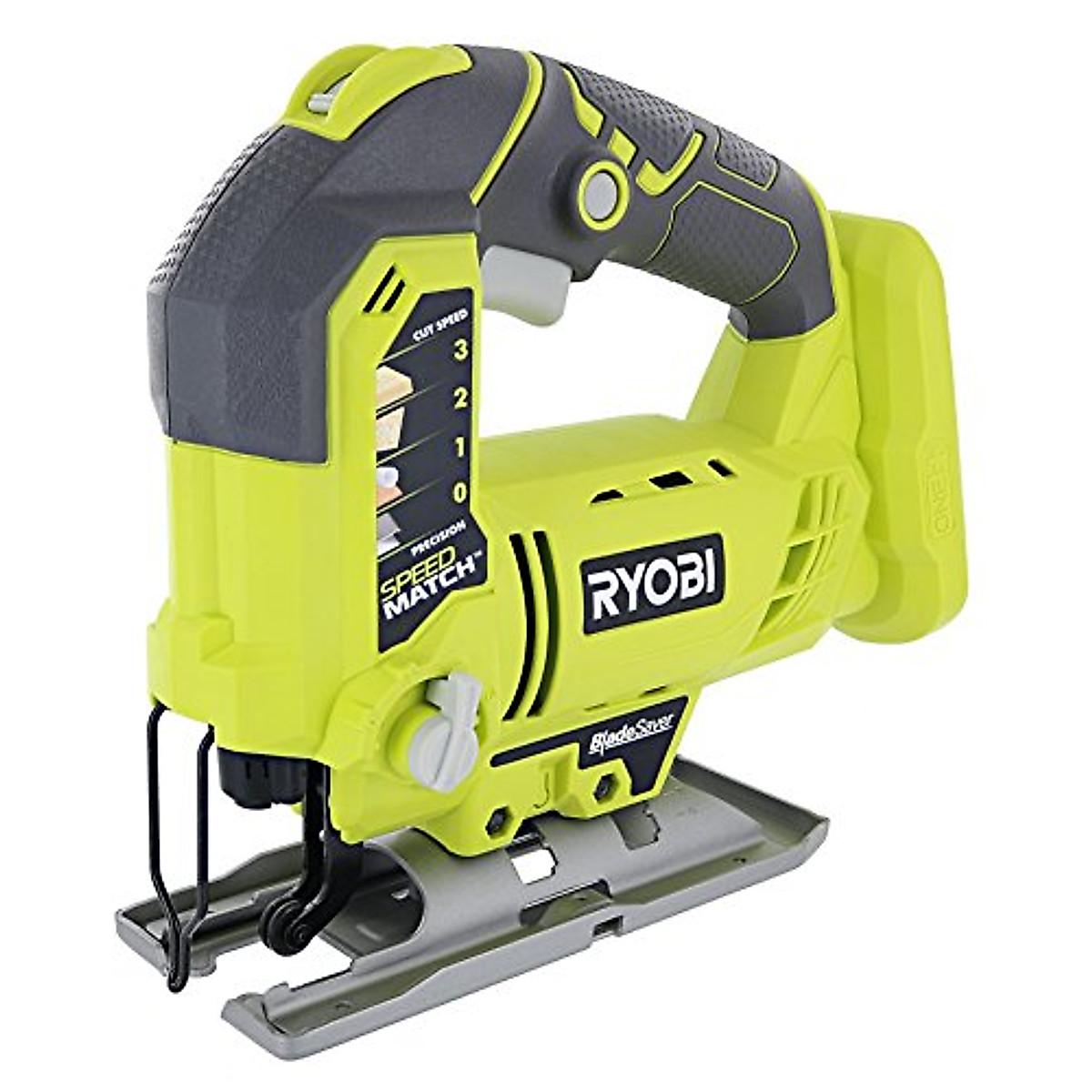 Ryobi One+ P523 18V Lithium Ion Cordless Orbital T Shank 3,000 SPM Jigsaw (Battery Not Included, Power Tool and T Shank Wood Cutting Blade Only)