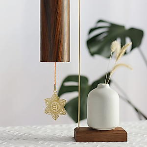 Mowind Chakra Chimes Natural Bamboo Wind Chimes Meditation Chord Windchime Wind Bell for Home Decoration Zen Mindfulness Sacral Chakra