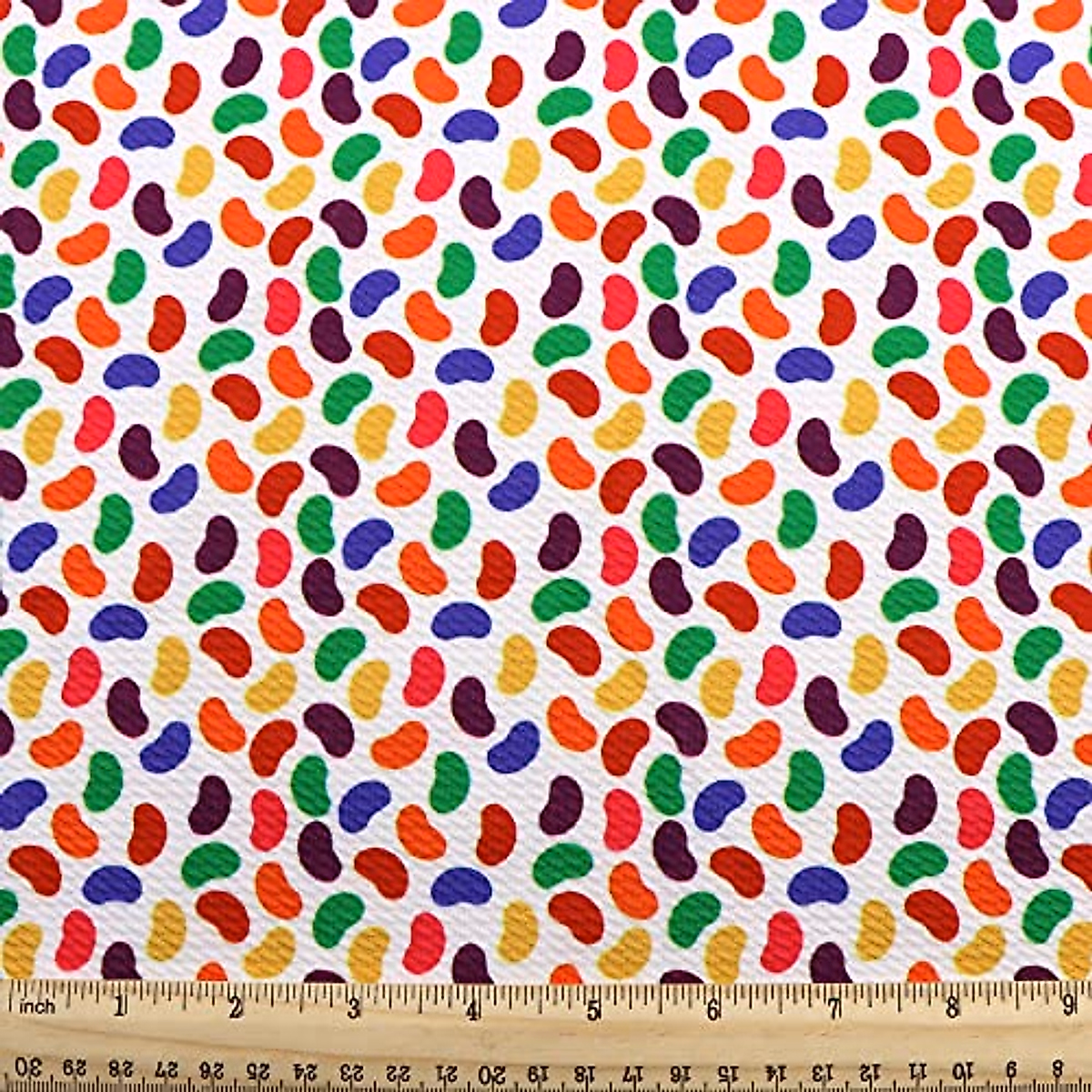 David Angie Colorful Candy Printed Bullet Textured Liverpool Fabric 4 Way Stretch Spandex Knit Fabric by The Yard for Head Wrap Accessories (Bean)