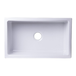 ALFI brand AB3018SB-W Smooth Solid Thick Wall Fireclay Single Bowl Farm Sink, 30", White