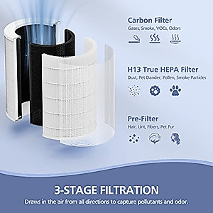 Air180 & Air180 max Replacement Filter, Compatible with BISSELL Air180(max) Air Purifie-r, 3-IN-1 H13 True HEPA Filter for Bissell air180 replacement filter, NO #3502, 2 Pack