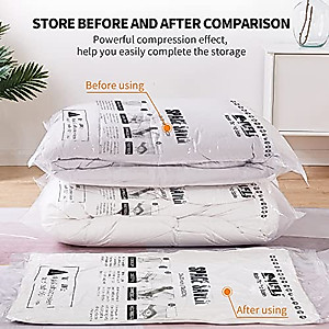 YOSHAN 6 Pack Vacuum Storage Bags, Space Saver Bags Compression Storage Bags for