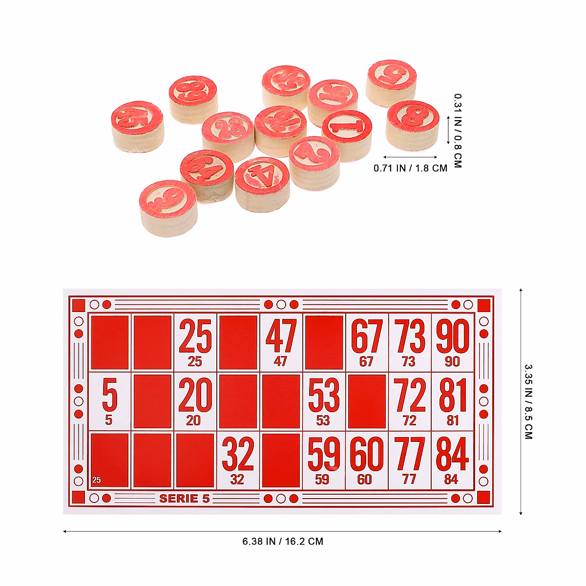 Ipetboom Russian Lotto Board Games Family Bingo Board Game Set of 48 Bingo Cards and 90 Wooden Chess, Great for Adults Kids Family Game Night, Halloween, School Classroom Activity, Bingo Parites