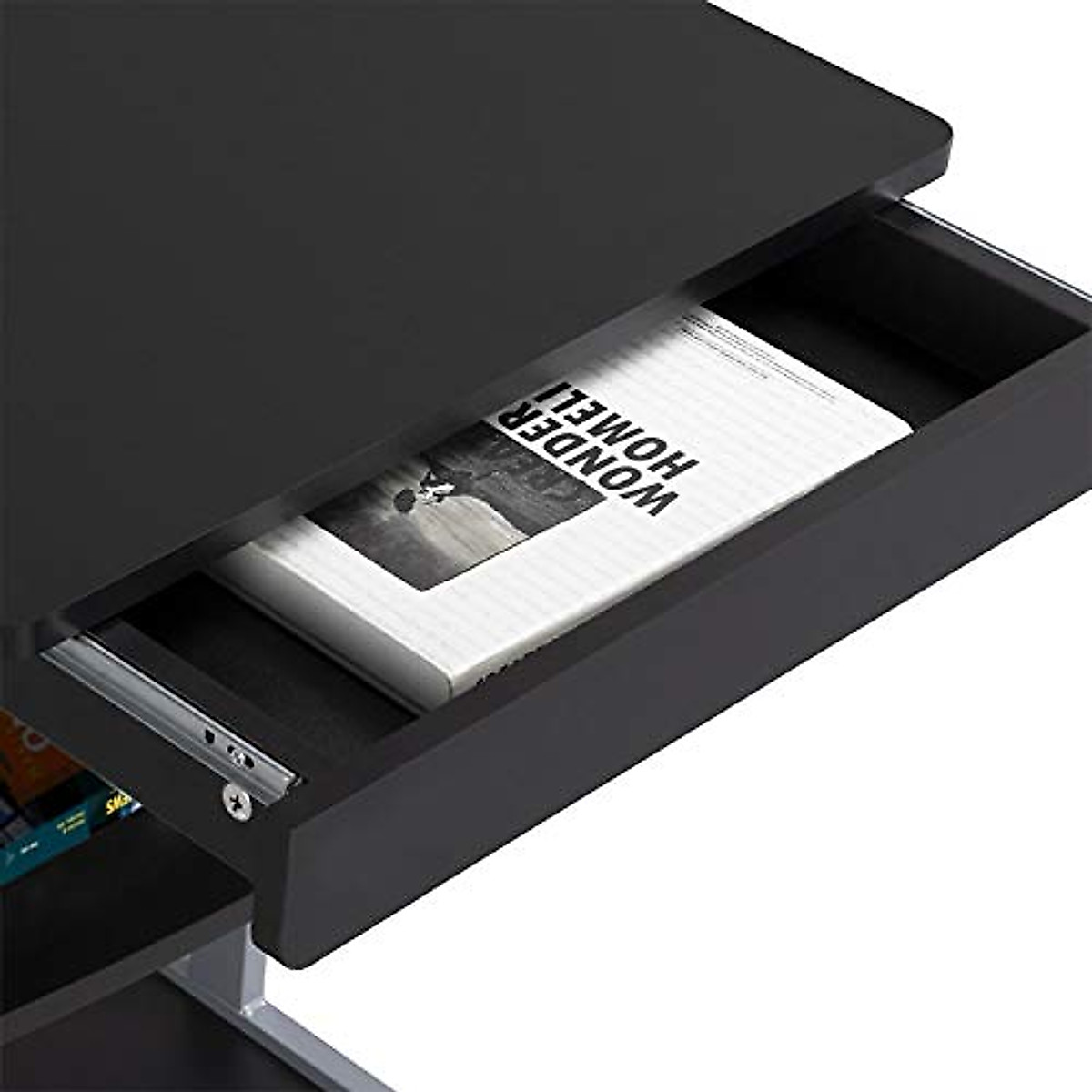 Yaheetech Mobile Lectern Podium Rolling Standing up Desk for Reading - LapTop Stand w/Tilted Top Board & Edge Stopper