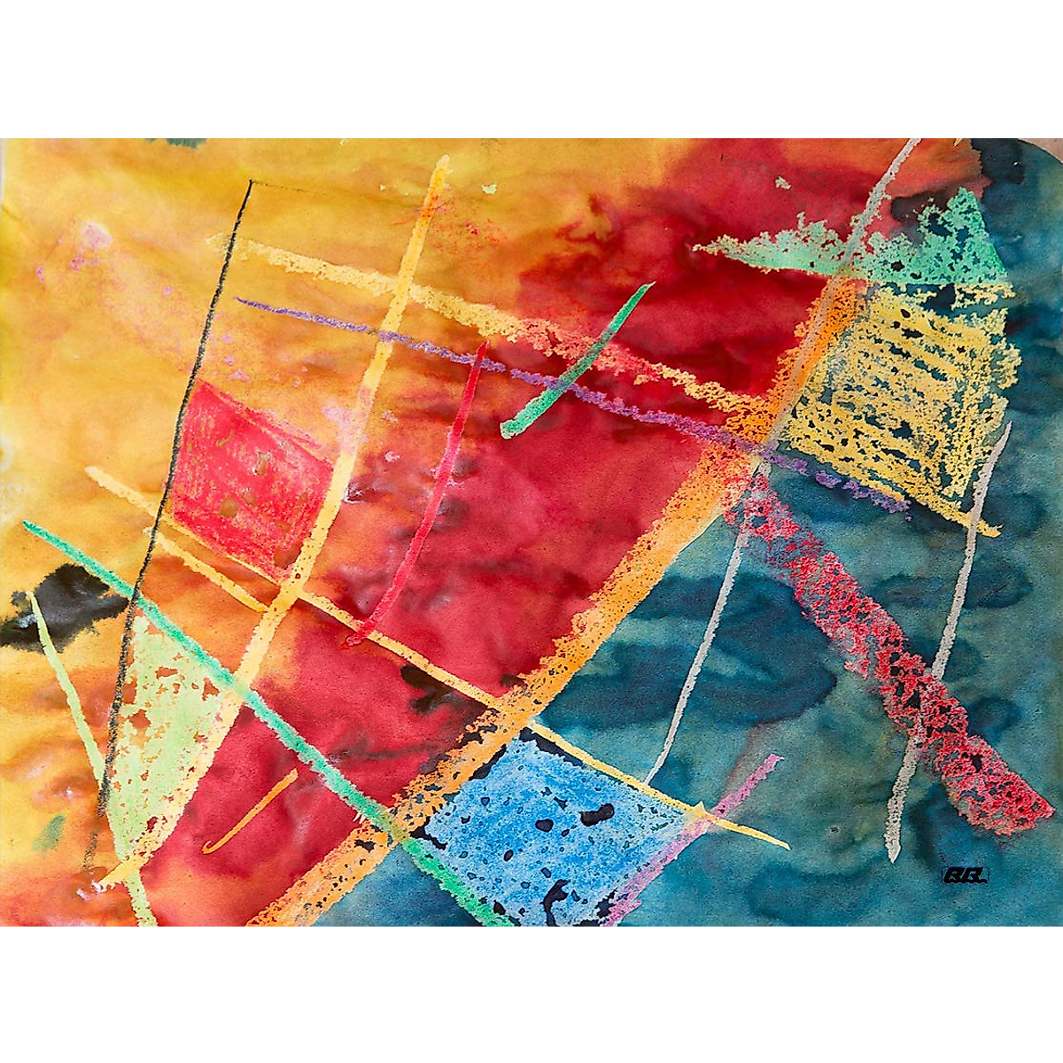 Red Painting Abstract Art Kitchen Glass Cutting Board Modern Decorative Gift Modern Wavy Contrast Design