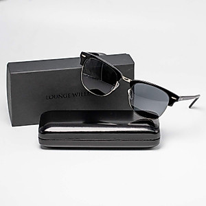 Lounge Williams Earl Polarized Designer Inspired Vintage Sunglasses (Black)
