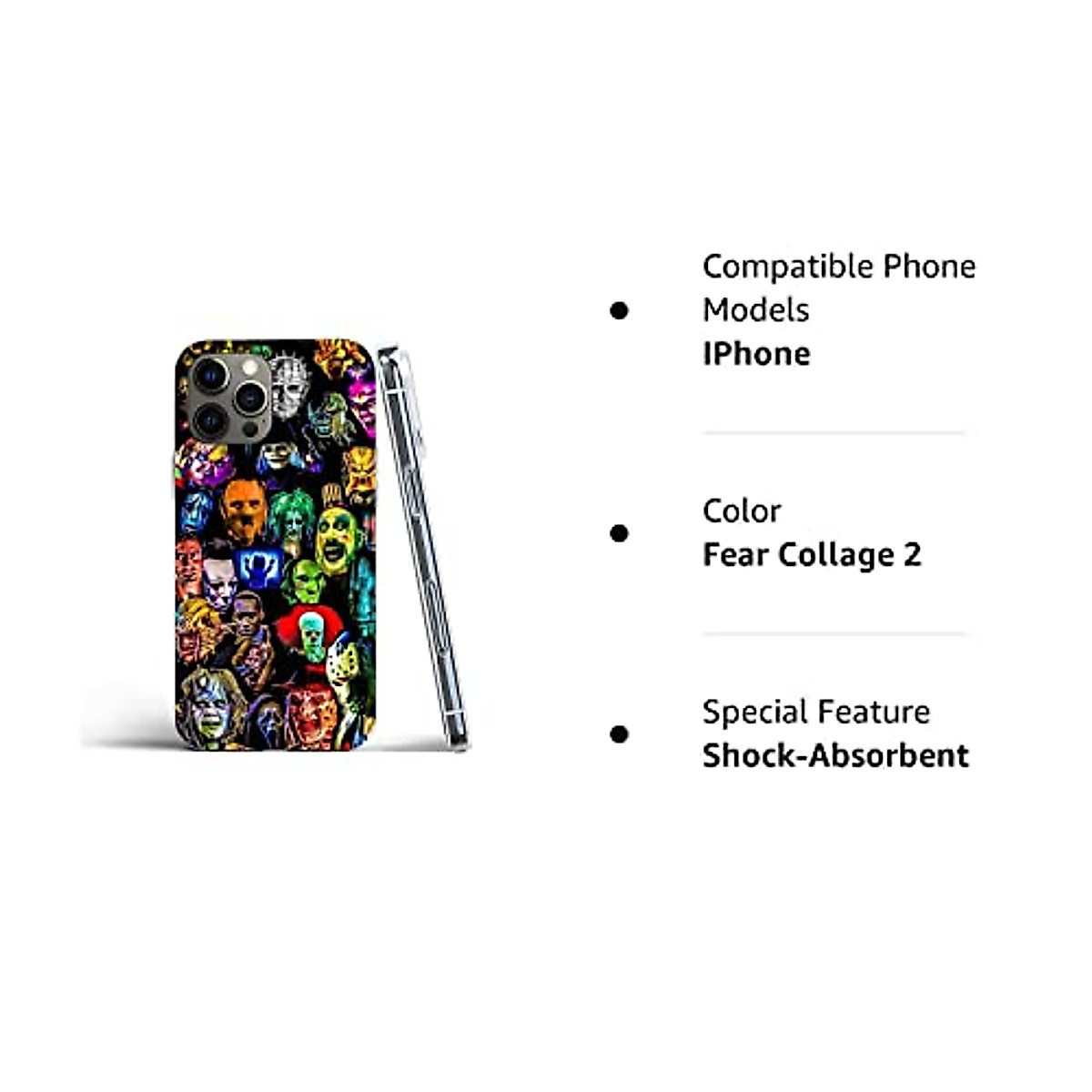 TASWUW Phone Case Compatible with iPhone 13 Mini Halloween Horror Collection Soft Silicone Shockproof TPU Protective Pure Clear Phone Cover Case