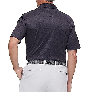 Greg Norman Men's Performance Golf Polo, Black (Large)