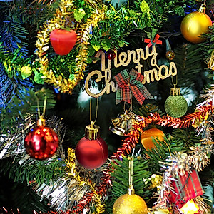 Fimcosy 1 Inch Miniature Christmas Ball Ornaments Set of 49 pcs Mini Christmas Tree Decorations for Small Christmas Tree Decor Home Indoor Decoration