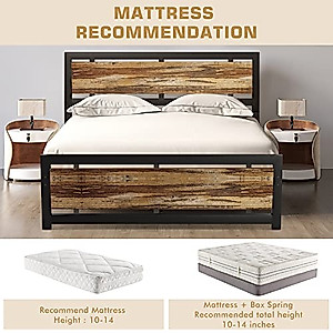 Pliwier Bed Frame with Headboard and Footboard, 13 Heavy Duty Bed Slats, 16 Sturdy Legs Support, No Box Spring Needed, Noise Free, Easy Assembly