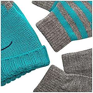 Simple Joys by Carter's Baby Hat and Mitten Set, Monster/Stripe, 12-24 Months