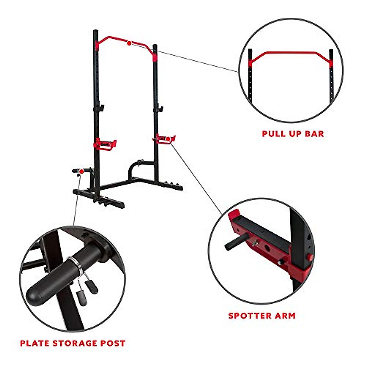 Sunny Health & Fitness Power Zone Squat Stand Power Rack Cage - SF-XF9931