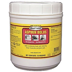 DURVET 054163 Aspirin Bolus Red.50Count