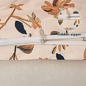 JSD 3 Piece Blush Floral Duvet Cover Set Queen, Soft Botanical Printed Microfiber Comforter Cover Zipper Closure Corner Ties
