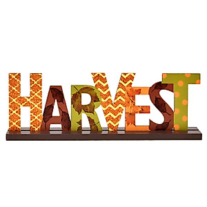 Gift Boutique Thanksgiving Centerpiece Fall Decorations Set of 4 Autumn Pumpkin Centerpiece Happy Harvest Give Thanks Be Thankful for Home Kitchen Desk Shelf Fireplace Mantel Table Decoration