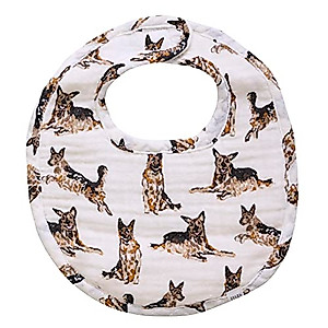 Mud Pie Baby Dog Breed Bodysuit and Bib Set, German Shepherd, 0-6 Months