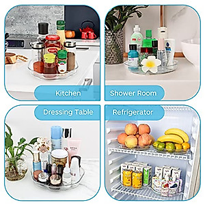 Lazy Susan Organizer for Cabinet, Lazy Susan Turntable for Cabinet, 9.1 Inches Lazy Susan Spice Rack（2 Pack）