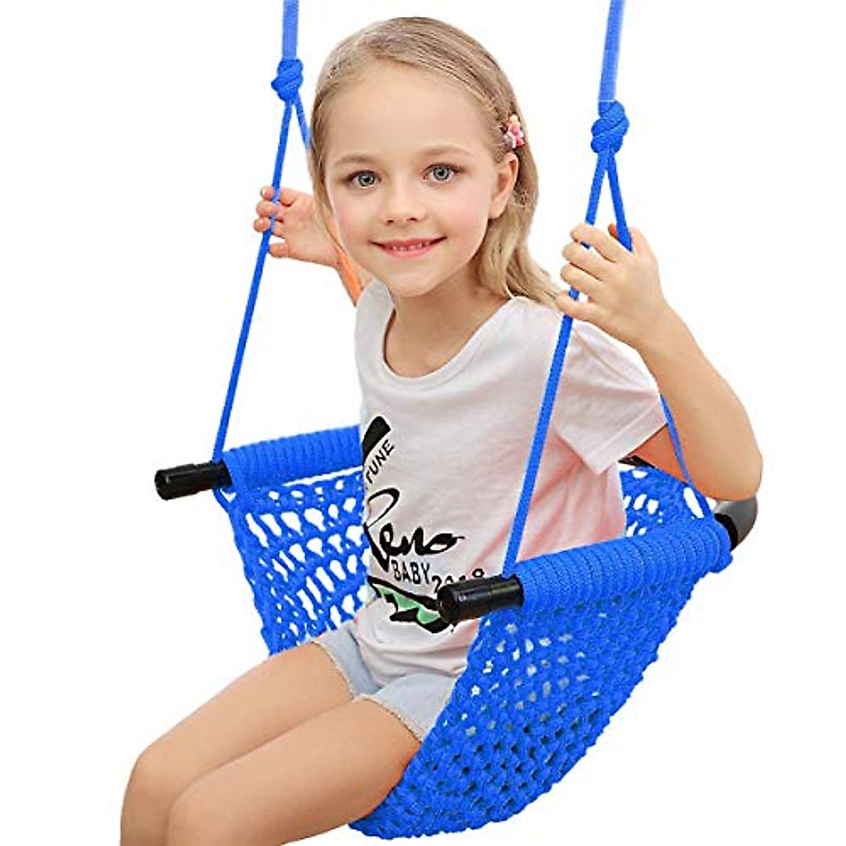 Hi-Na Kids Swing Seats Indoor Hand-Made with Adjustable Rope, Outdoor Tree Child Swing Seat for Kids for Backyard, Playground, Outside