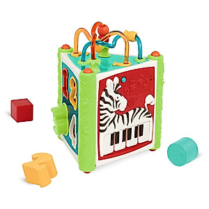 Battat – Activity Cube & Shape Sorter – 8 Shapes & Bead Maze – Music & Lights – Learning Toy For Toddlers, Kids – Jungle Fun! Activity Center – Jungle Fun! Activity Center