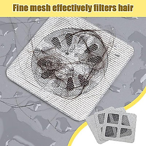Disposable Hair Drain Stickers, 2024 Upgraded Disposable Shower Drain Cover Hair Catcher Mesh Stickers, Floor Drain Sticker Sink Drain Strainer Screen Catcher for Bathroom Bathtub Kitchen (10 Pack)