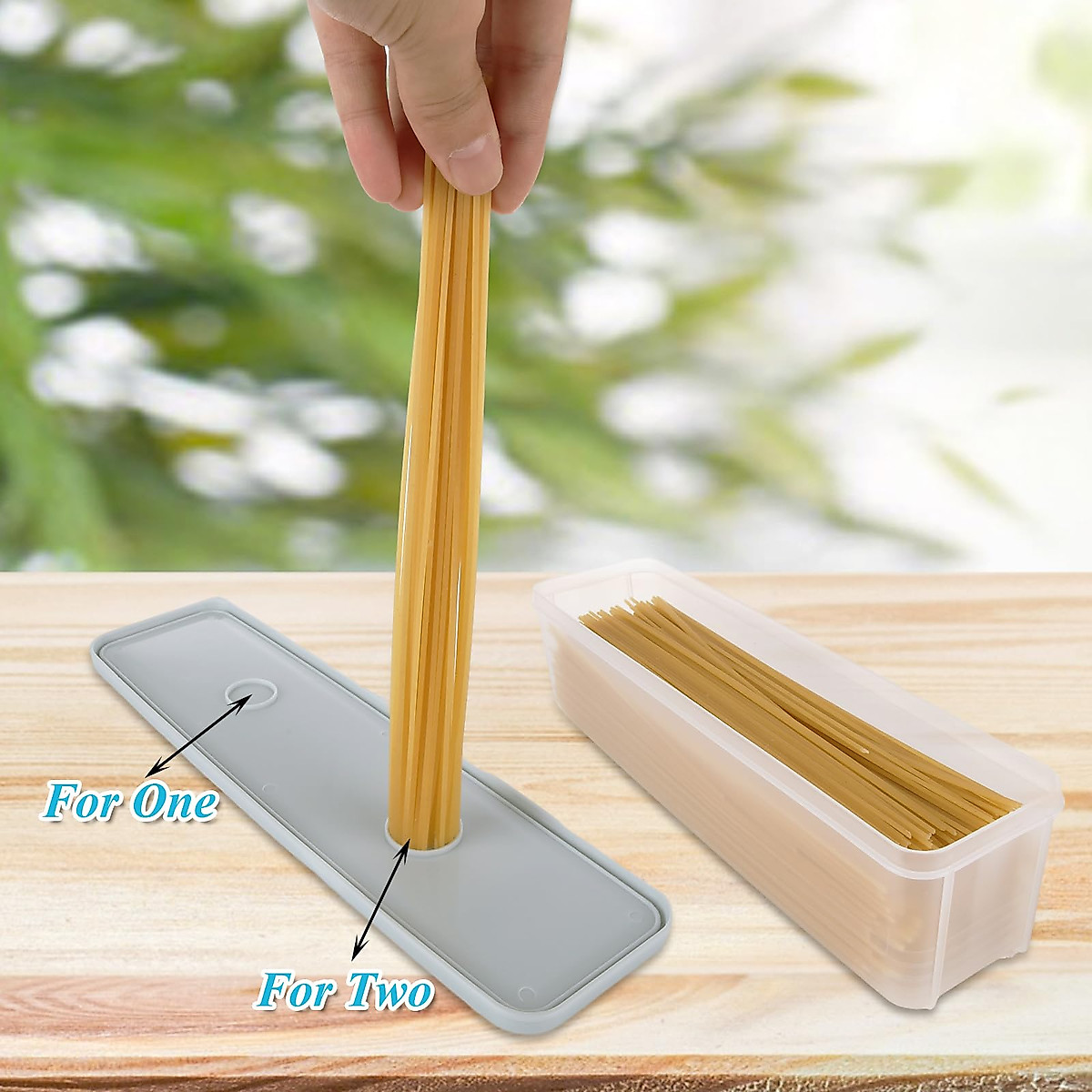 LDXDRU Pasta Storage Containers with Lids Set of 8, Spaghetti Container Storage, Plastic Pasta Storage, Stackable Spaghetti Noodle Container for House, Kitchen, Pantry & Refrigerator, 12 x 3 x 3 In