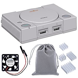 Retroflag PiStation Case with Safe Shutdown Safe Reset, Easy Entry Ports and Side Access to Card,Raspberry Pi Fan,Raspberry Pi Heatsinks for Raspberry Pi 4 Model B