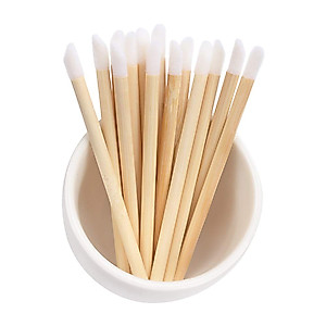 100pcs Bamboo Mascara Wand and Lip Brush,Eyelash Brush Eyebrow Extension Lipstick Tattoo Applicator Makeup Brush Tool（50pcs Mascara Wand 50pcs Lip Brush）