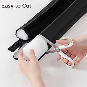 Sunolga 30 Inches Adjustable Twin Waterproof Door Draft Stopper, Right Angle Triangular Under Door Draft Noise Blocker for Bottom of Doors, Black