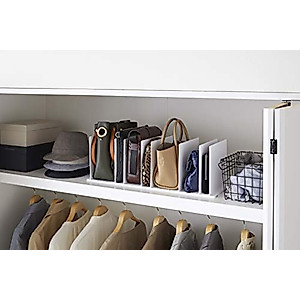 YAMAZAKI home 4956 Purse Organizer/Bag Divider for Closet Shelf, One Size, White