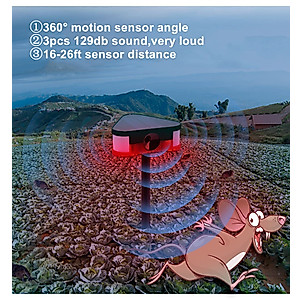 HULPPRE Solar Outdoor Motion Sensor Alarm-Upgraded 360° Motion Detector,3x129db Loud Siren Lamp, 4 Work Modes Strobe Light with Remote,Say Goodbye to The Unwanted Explorers