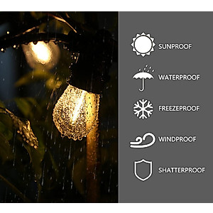 FUTIME 48 Pack S14 LED String Light Bulbs, 1W Shatterproof & Waterproof Outdoor Indoor Replacement Bulbs, E26 Base Edison LED Light Bulbs Warm White 2200K. (S14 48Pack)