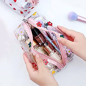 AngelReally cute pencil pouch,kawaii pencil case,clear PVC organizer for girls and adults,big capacity pencil bag with zipper(red)